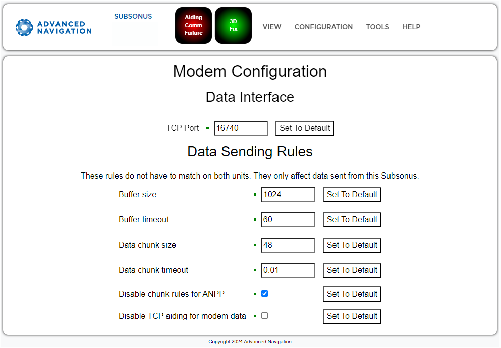 Modem Configuration 7037